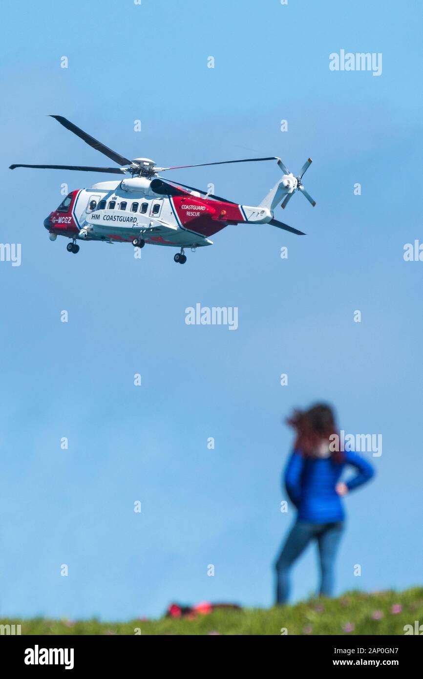 A Sikorsky S-92A HM Coastguard SAR Helicopter operated by Bristol ...