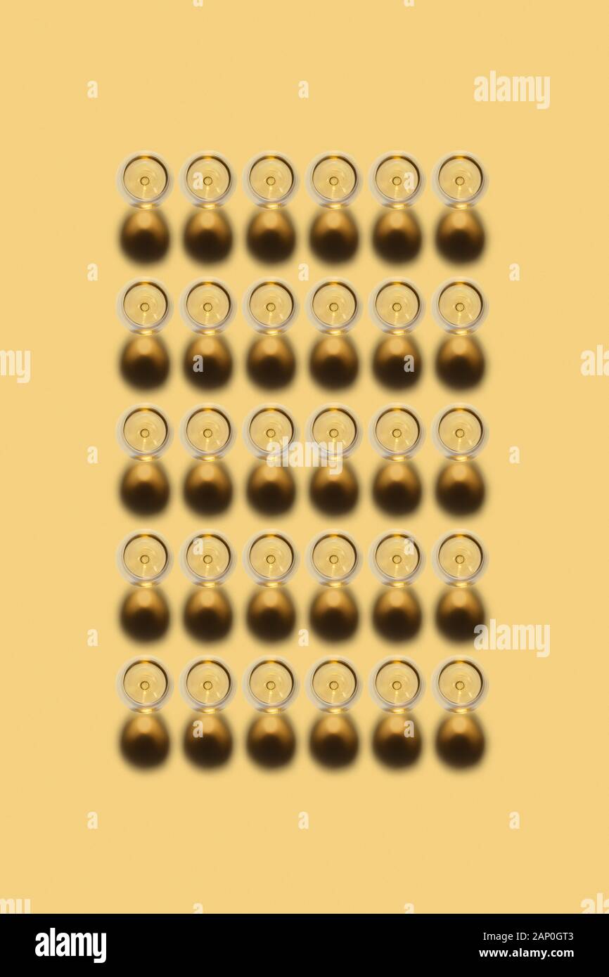 Rectangular alcohol pattern from glasses of white wine Stock Photo - Alamy