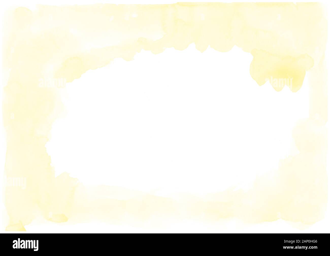 Yellow watercolor frame. Colorful abstract texture. Hand paint design ...