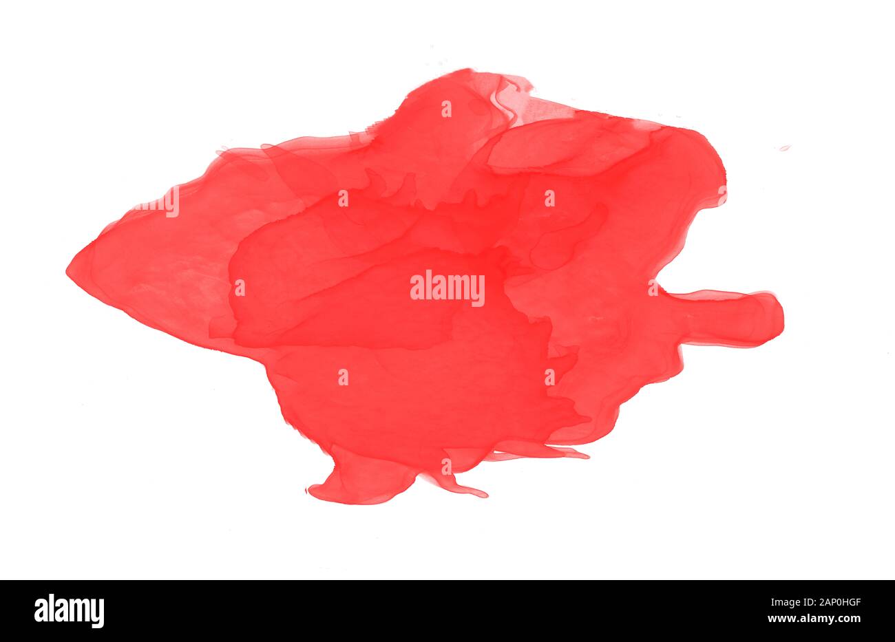 Unusual red watercolor background. It is executed by translucent waves ...