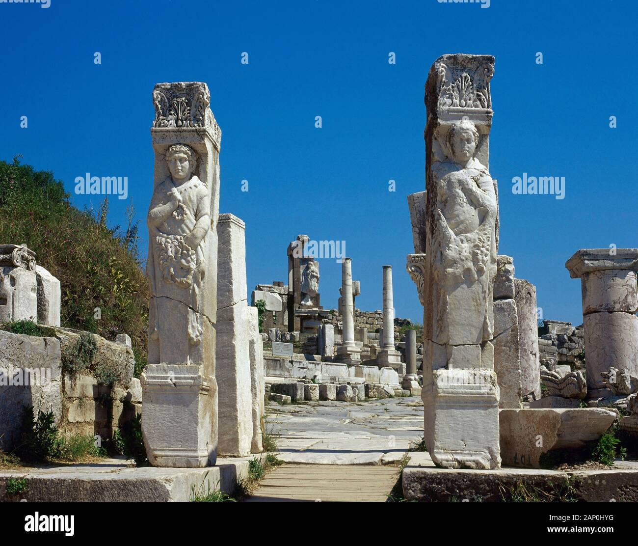Turkey. Ancient Greek and Roman city of Ephesus. Hercules Gate at the ...