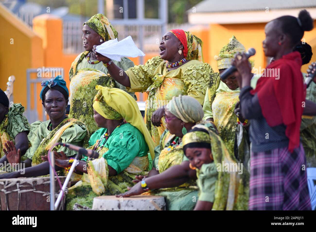 Members of a Nubian singing and dance group at the Orupaap Nature Arts ...