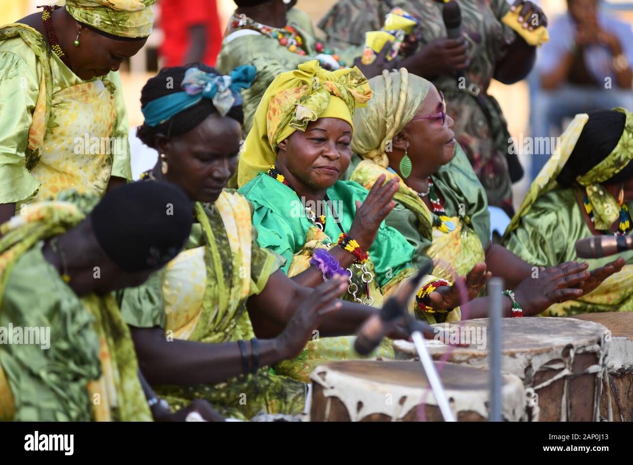 Members of a Nubian singing and dance group at the Orupaap Nature Arts ...