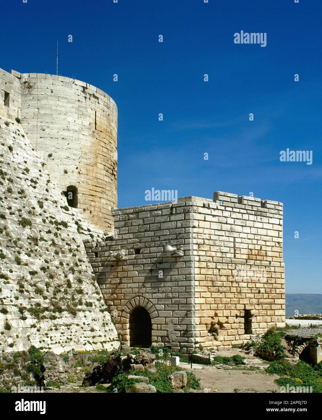 Syria Arab Republic. Krak des Chevaliers. Crusader castle, under ...