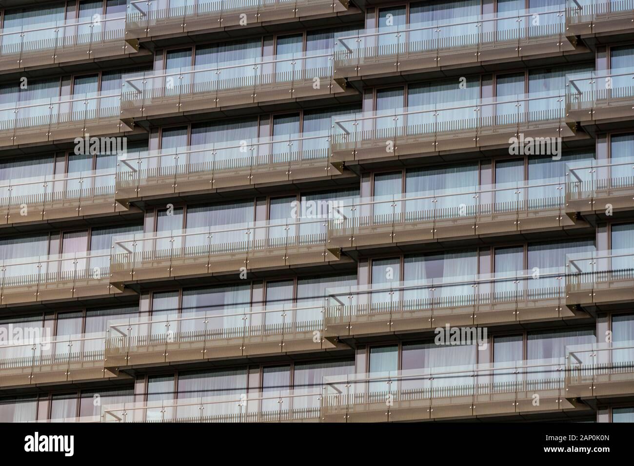 The background of the window of a multi-storey building is shot closeup ...
