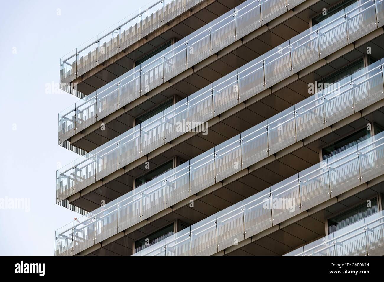 The background of the window of a multi-storey building is shot closeup ...