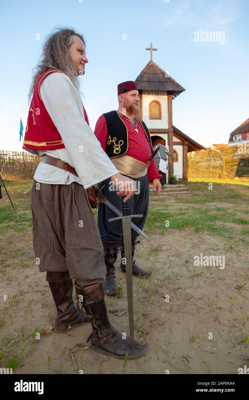 Reenactment of the historic battle with Turks in medieval Croatia Stock ...