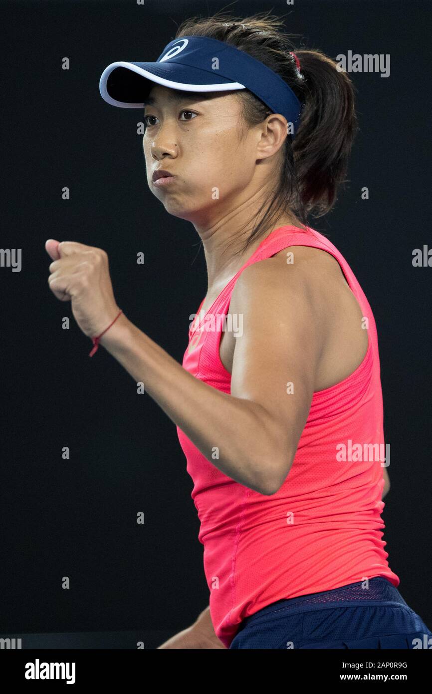 Melbourne, Australia. 20th Jan, 2020. Shuai Zhang of China punches the ...