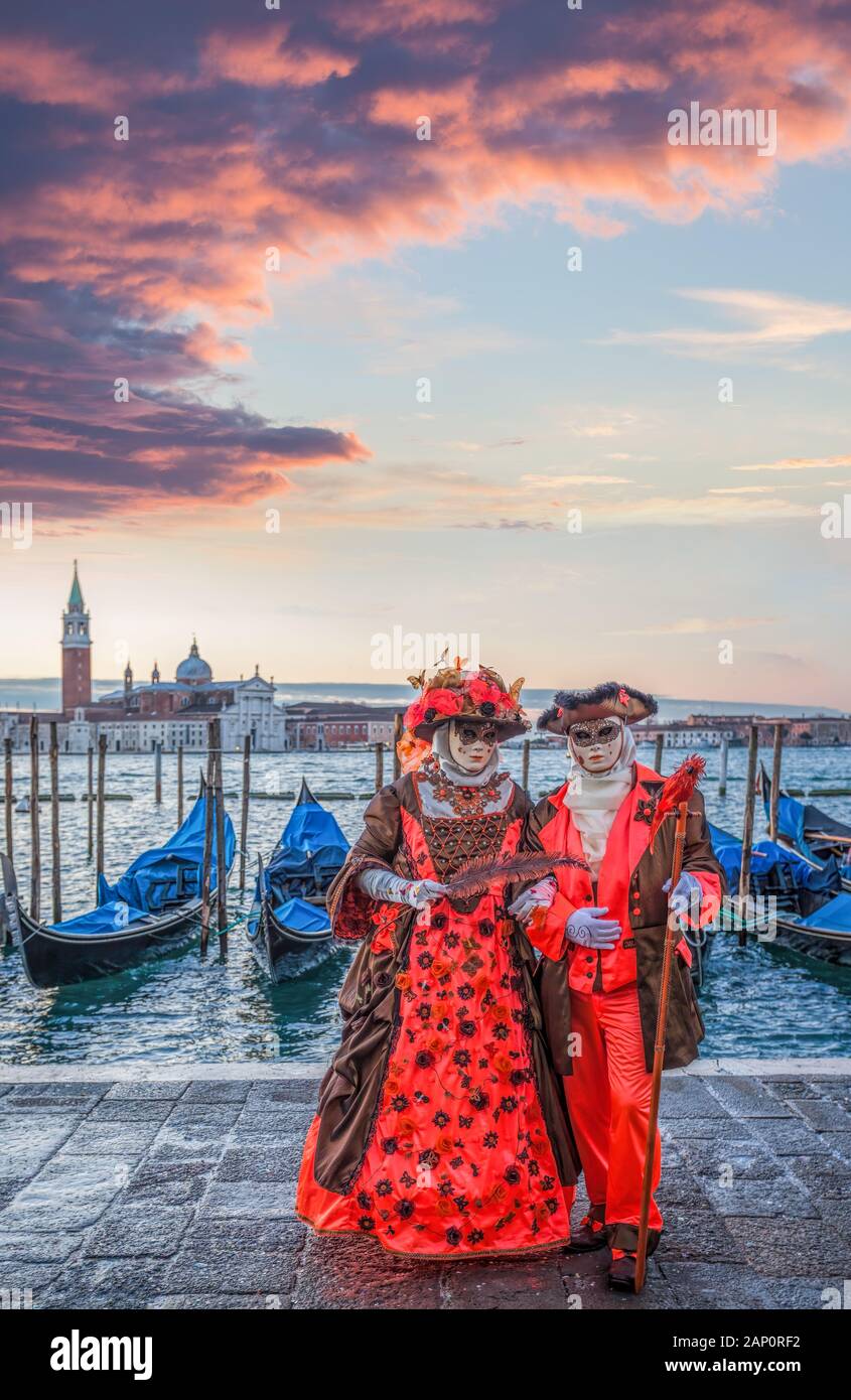 Colorful carnival masks at a traditional festival in Venice, Italy ...