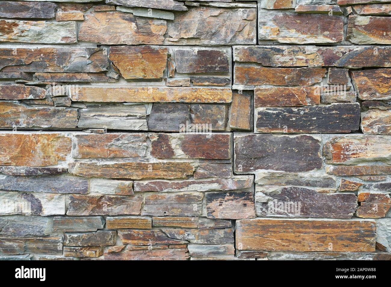 Stone wall composed of stones of various shapes,Natural background ...