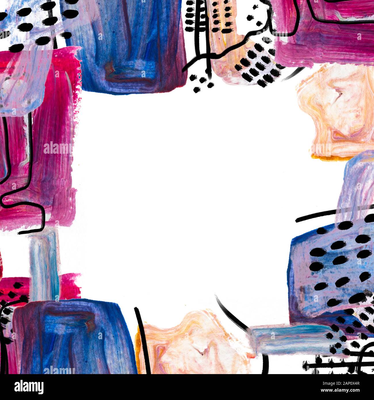 Hand drawn border and place for your text Stock Photo - Alamy