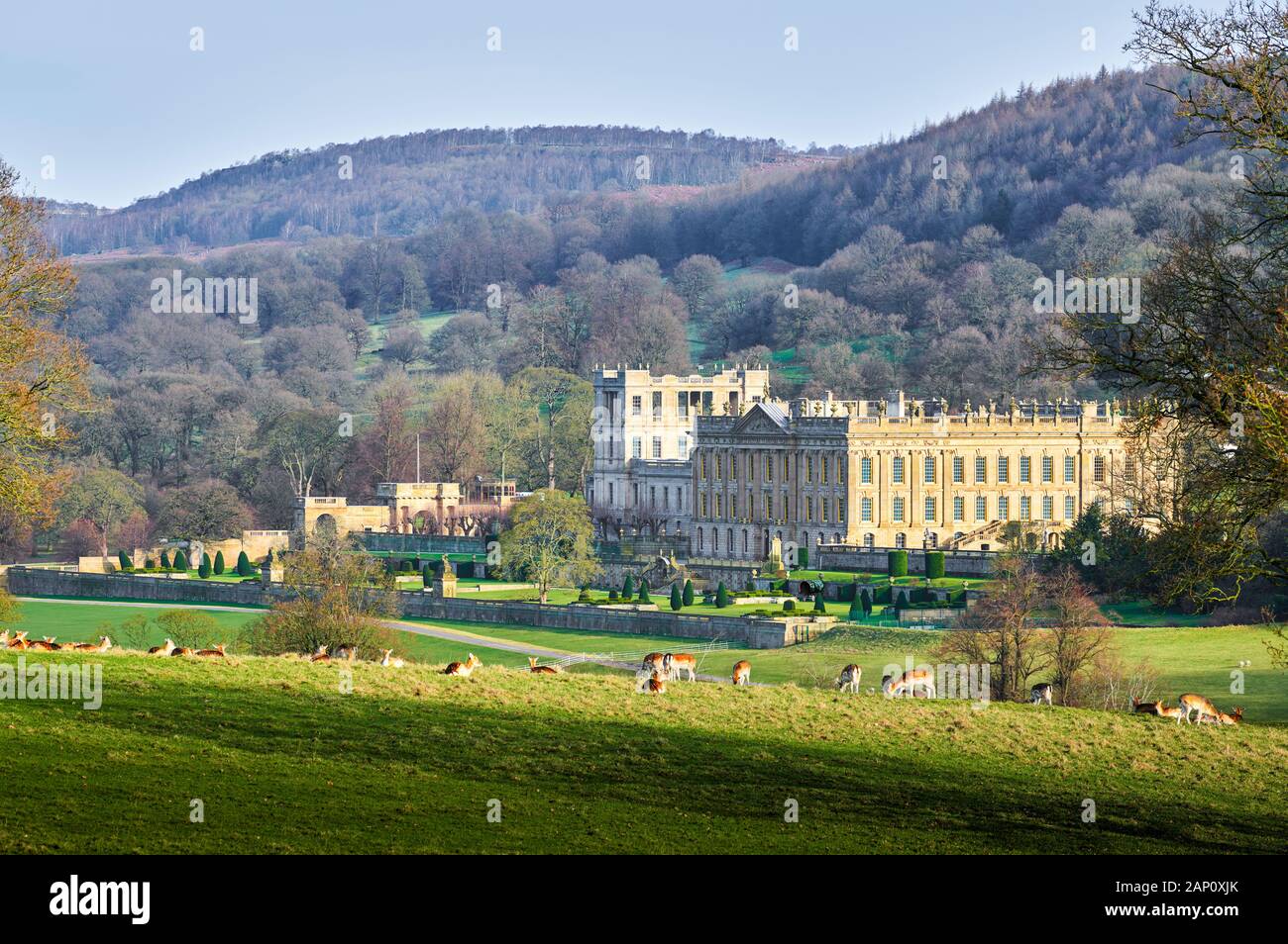 Chatsworth house winter hi-res stock photography and images - Alamy