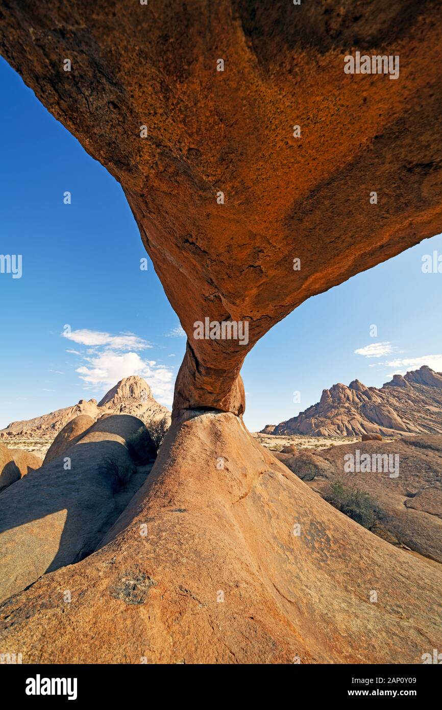 View from below with the fisheye of -The Arch- famous rock arch near ...