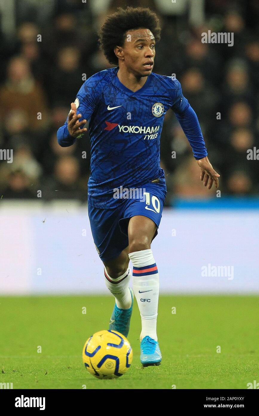 NEWCASTLE UPON TYNE, ENGLAND - JANUARY 18TH Willian of Chelsea during ...