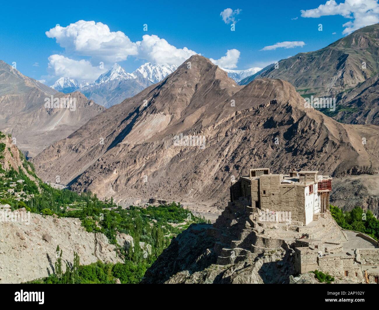 The old Fort of Karimabad overlooking the Karakorum Highway Stock Photo ...