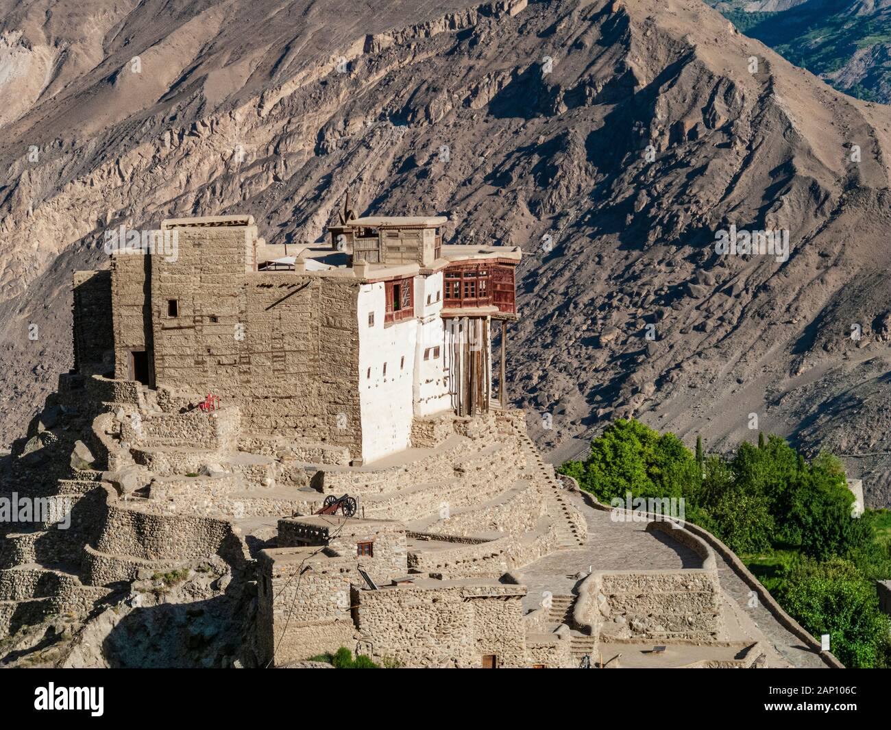 The old Fort of Karimabad overlooking the Karakorum Highway Stock Photo ...