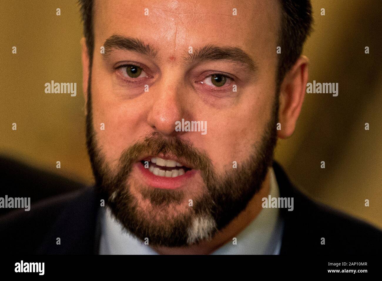 SDLP leader Colum Eastwood MP speaking during a press conference in the ...