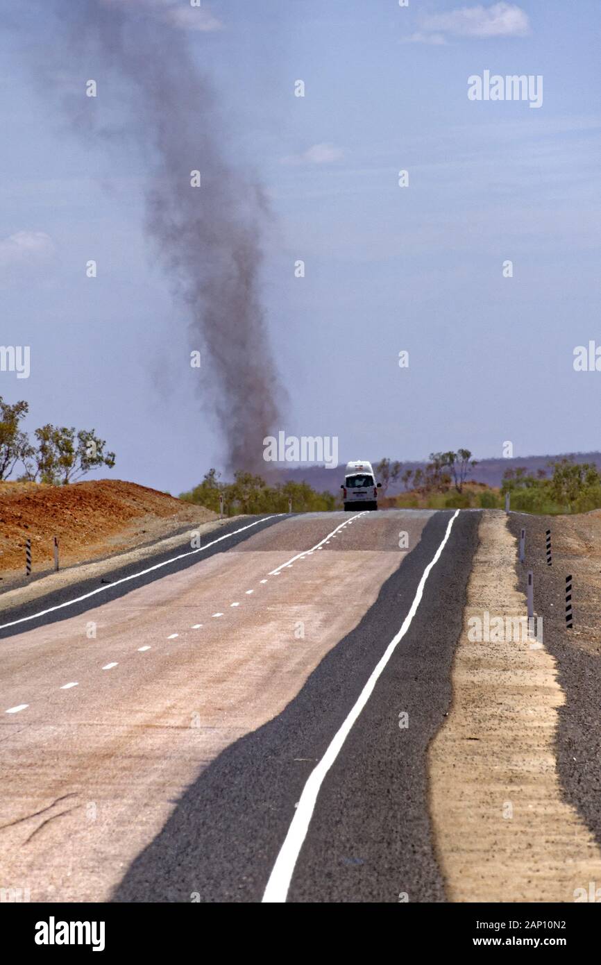 Dust Devil or Willie-Willie on the great northern highway in extreme ...
