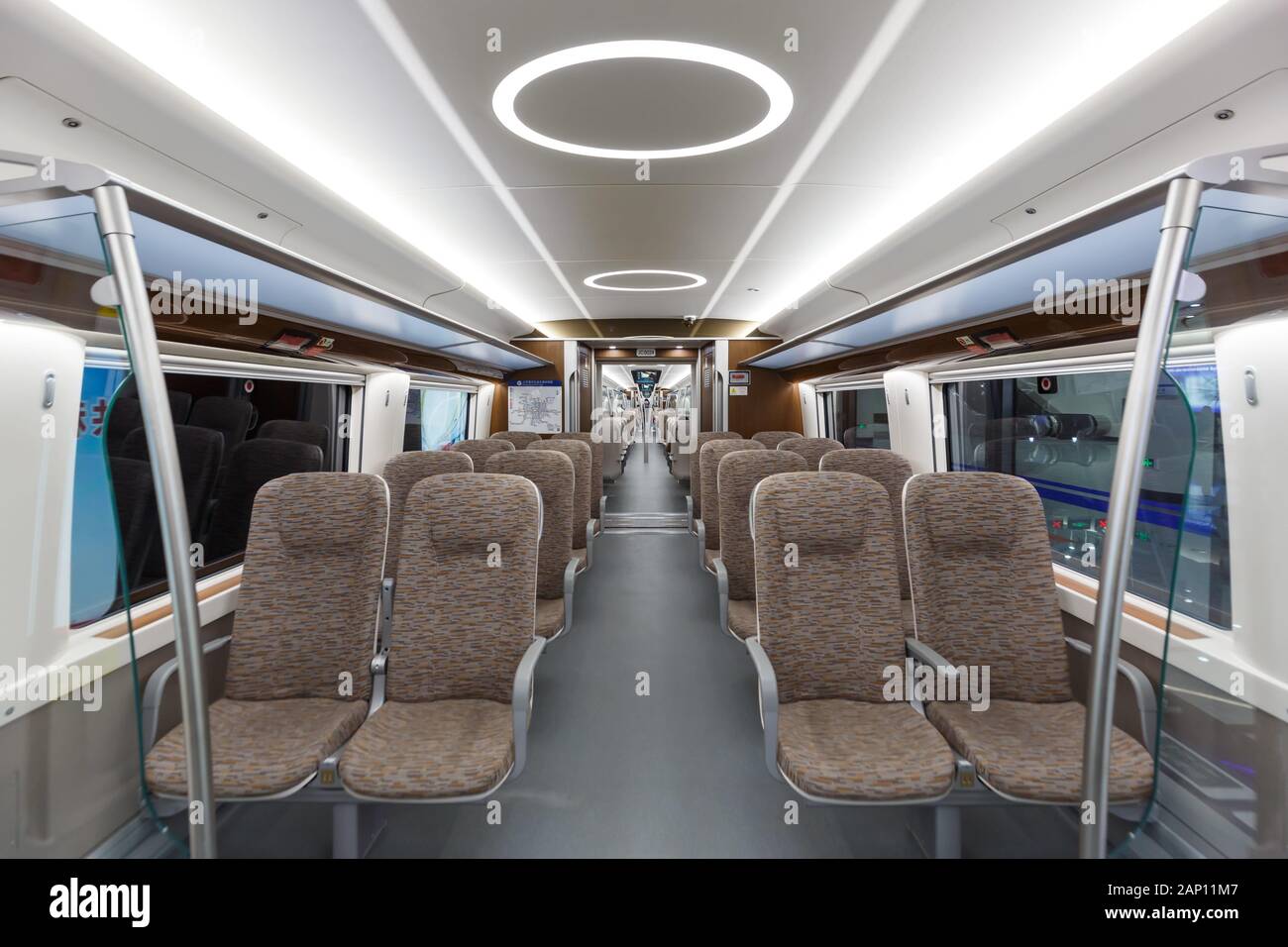 Beijing, China – September 30, 2019: Airport Express train Daxing MRT ...