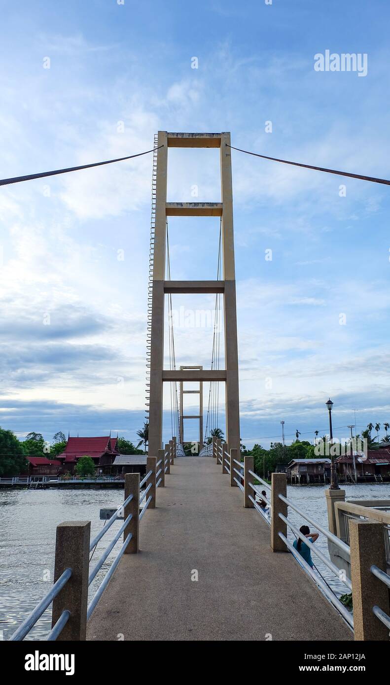 A concrete bridge used to cross a river Stock Photo - Alamy