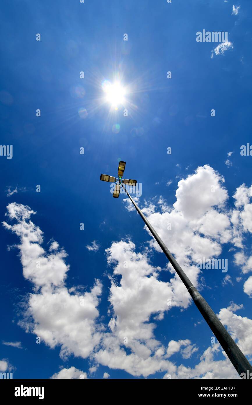 Windhoek, Namibia. 21st Feb, 2019. Street lamp in direct versus light ...