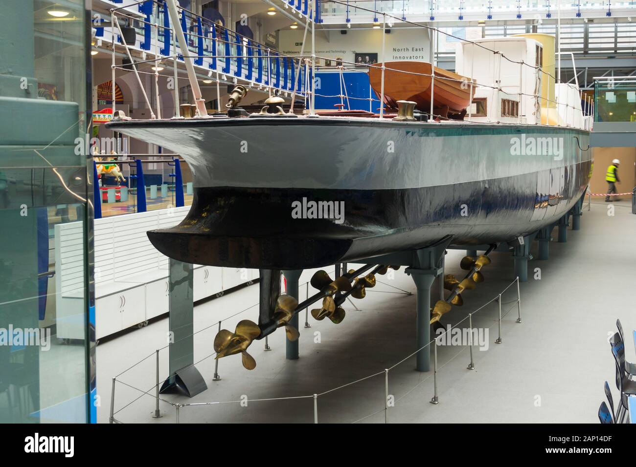 The innovatory steam turbine powered 'Turbinia', desighned by Charles ...