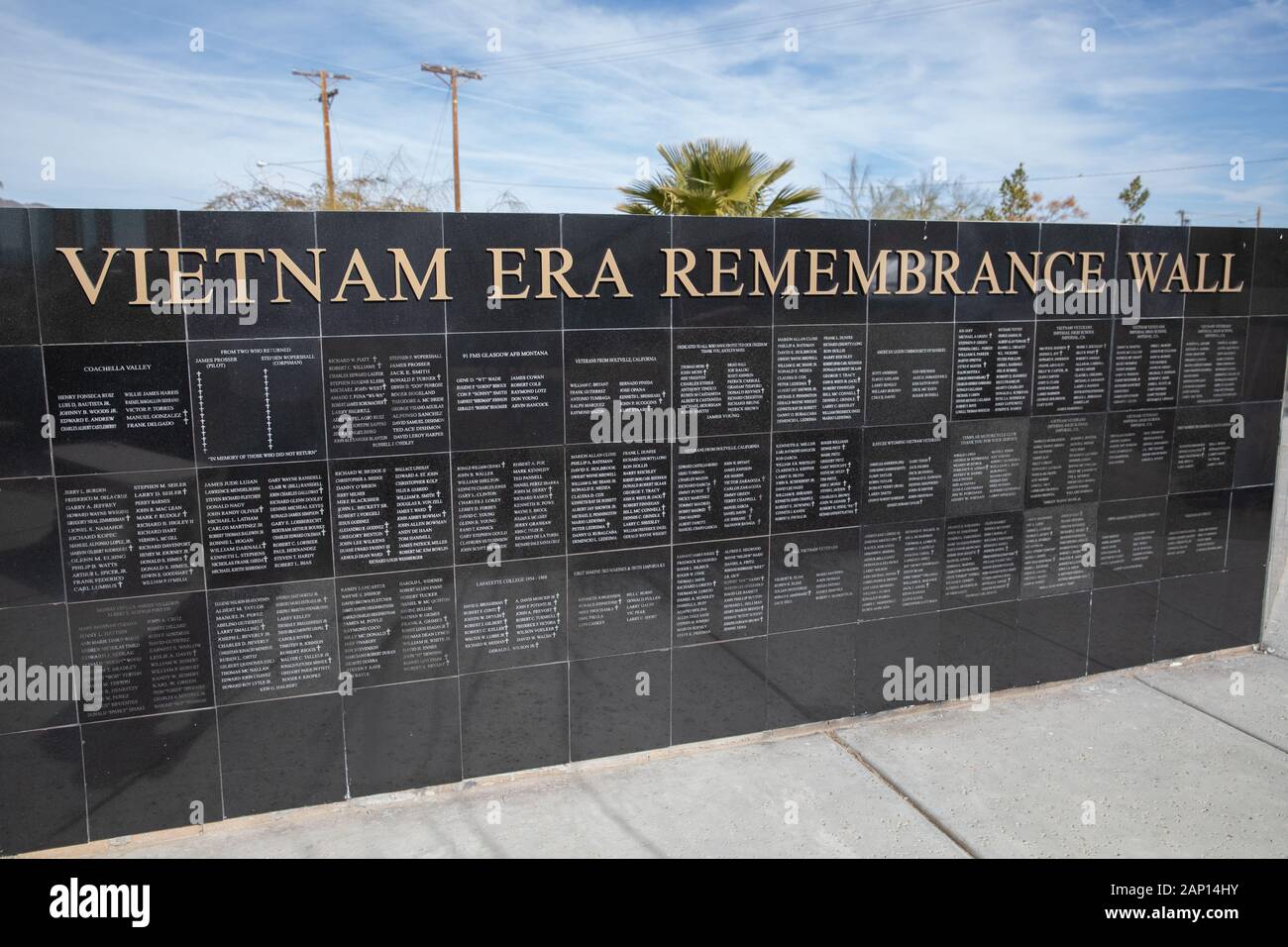 Remembrance Wall at the General Patton Memorial museum in Indio ...