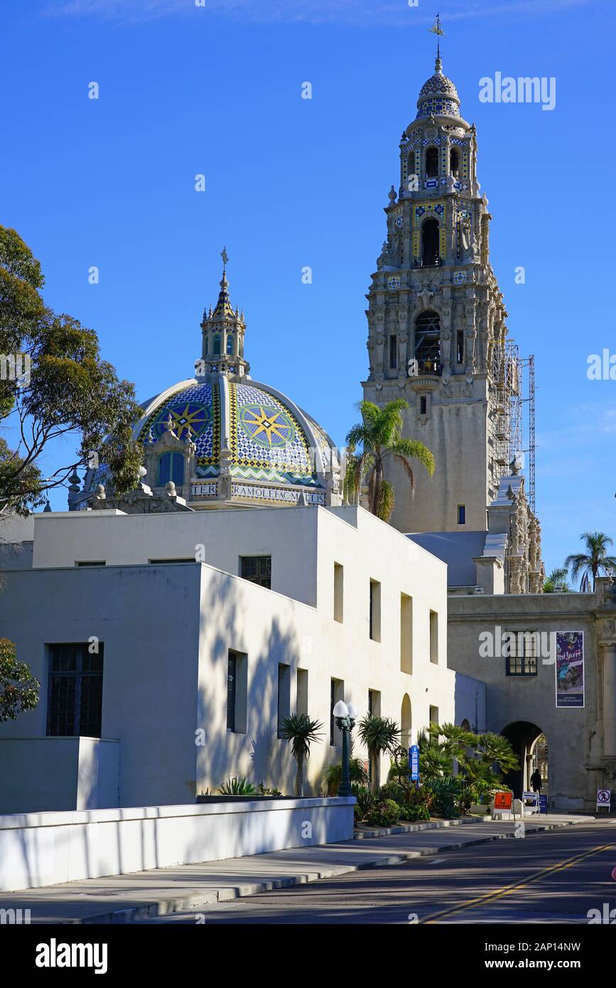 SAN DIEGO, CA -5 JAN 2020- View of Balboa Park, a landmark urban park ...