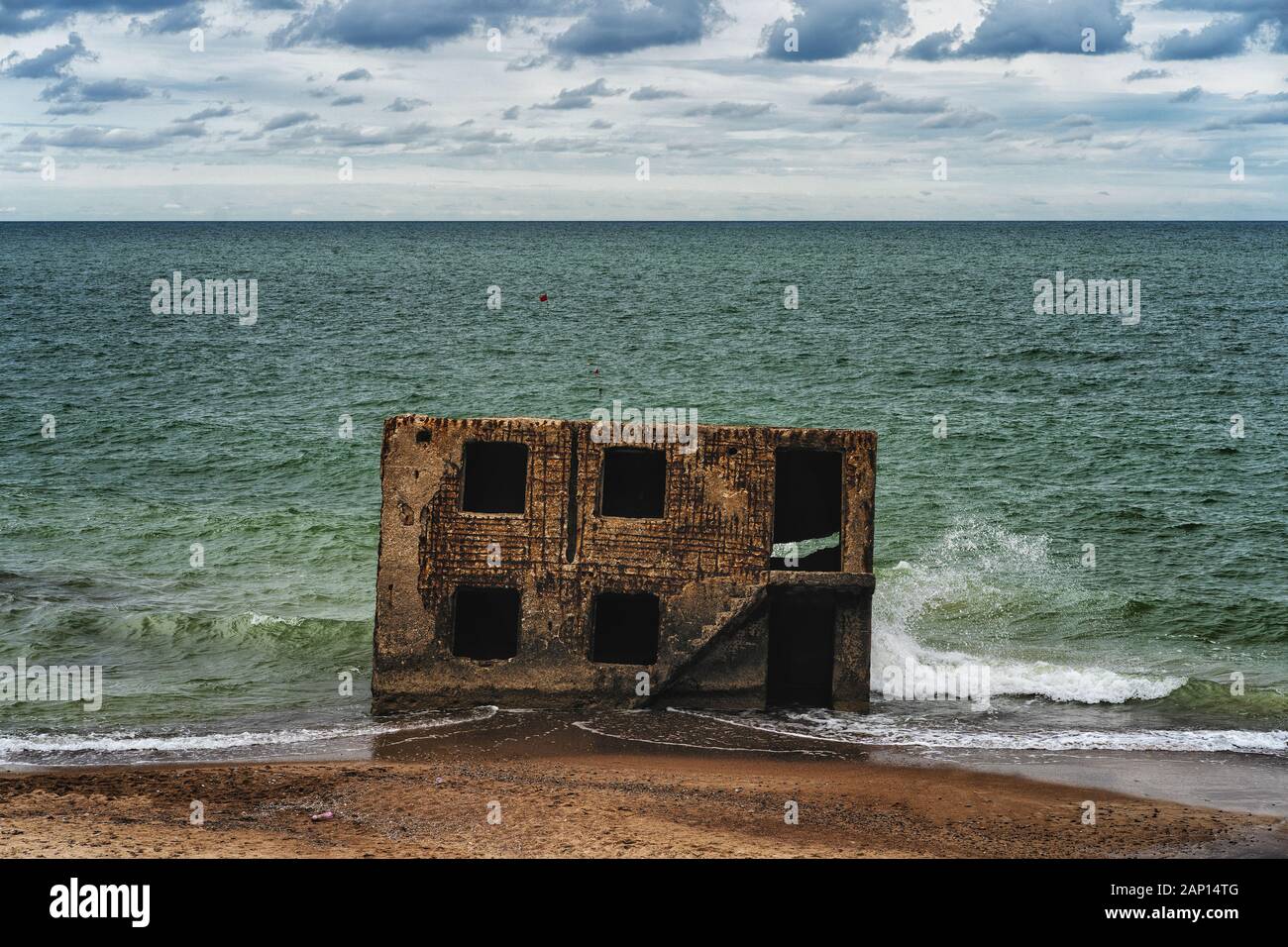 Fragments of an old fort at sea Stock Photo - Alamy