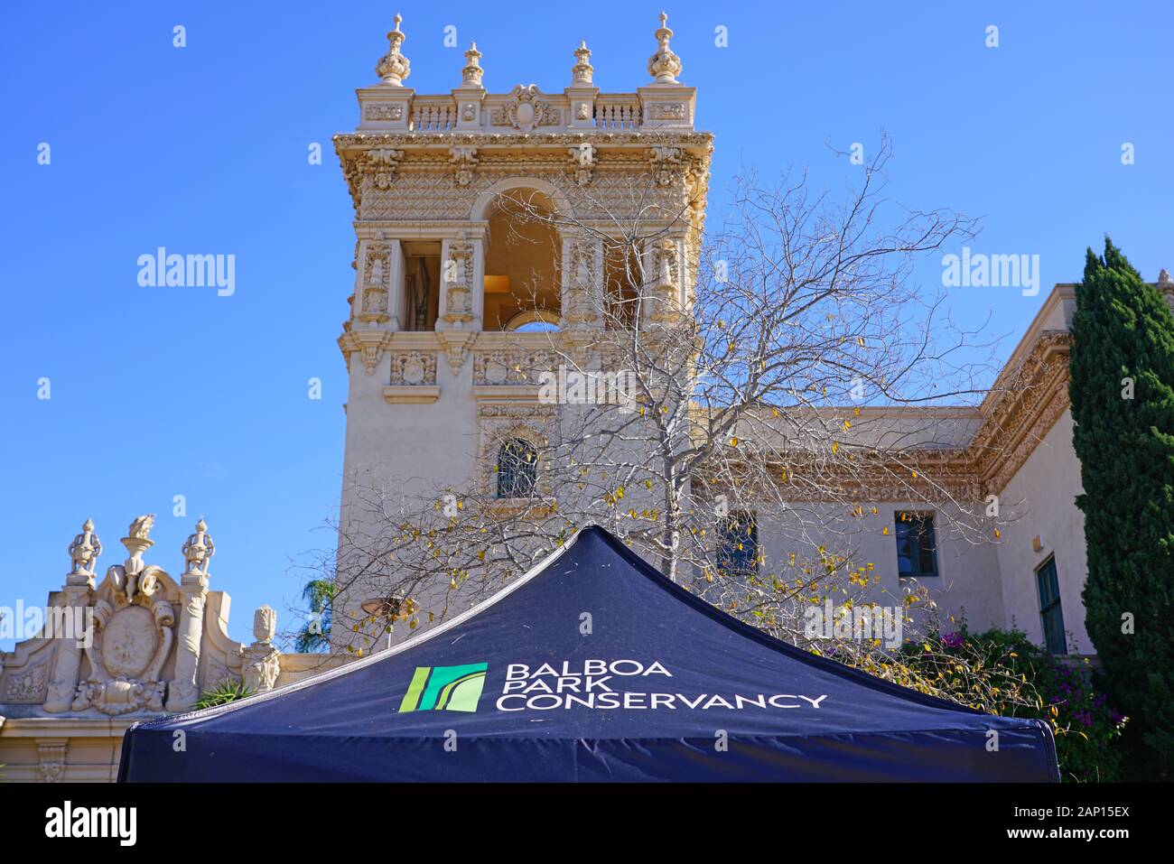 SAN DIEGO, CA -5 JAN 2020- View of Balboa Park, a landmark urban park ...