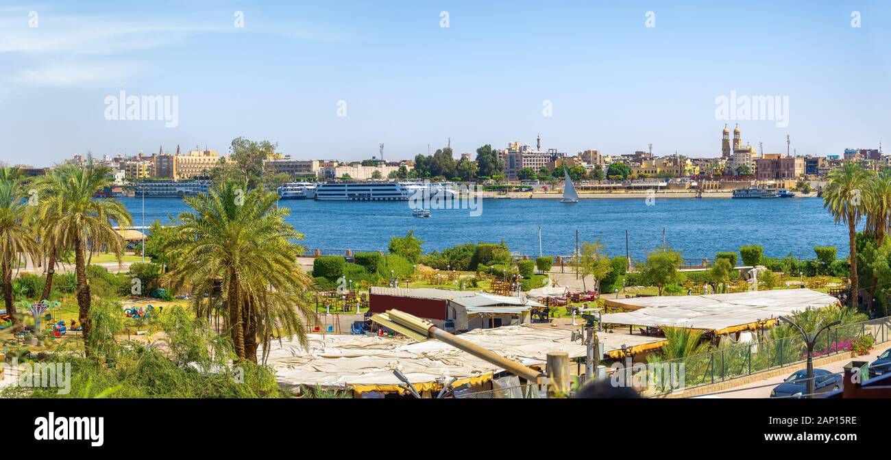 Panorama of Luxor and the Nile River Stock Photo - Alamy