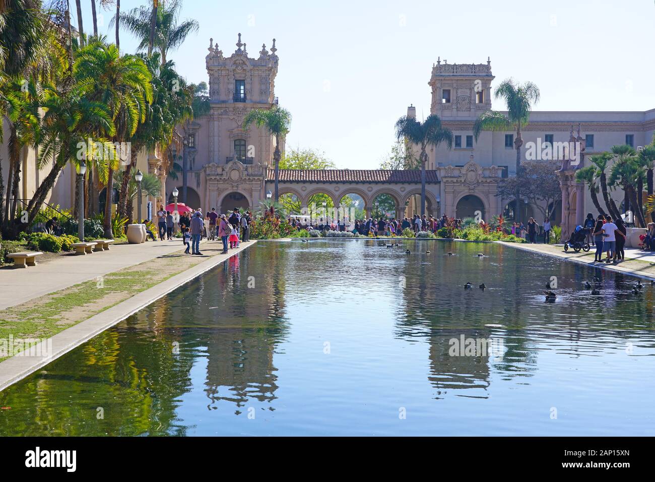 SAN DIEGO, CA -5 JAN 2020- View of Balboa Park, a landmark urban park ...