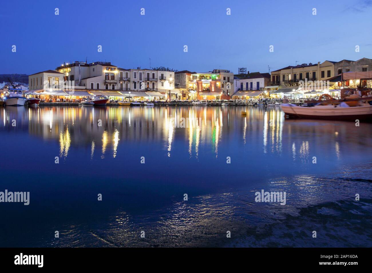 A view of early evening Venetian Harbour in Rethymnon. A wonderful ...