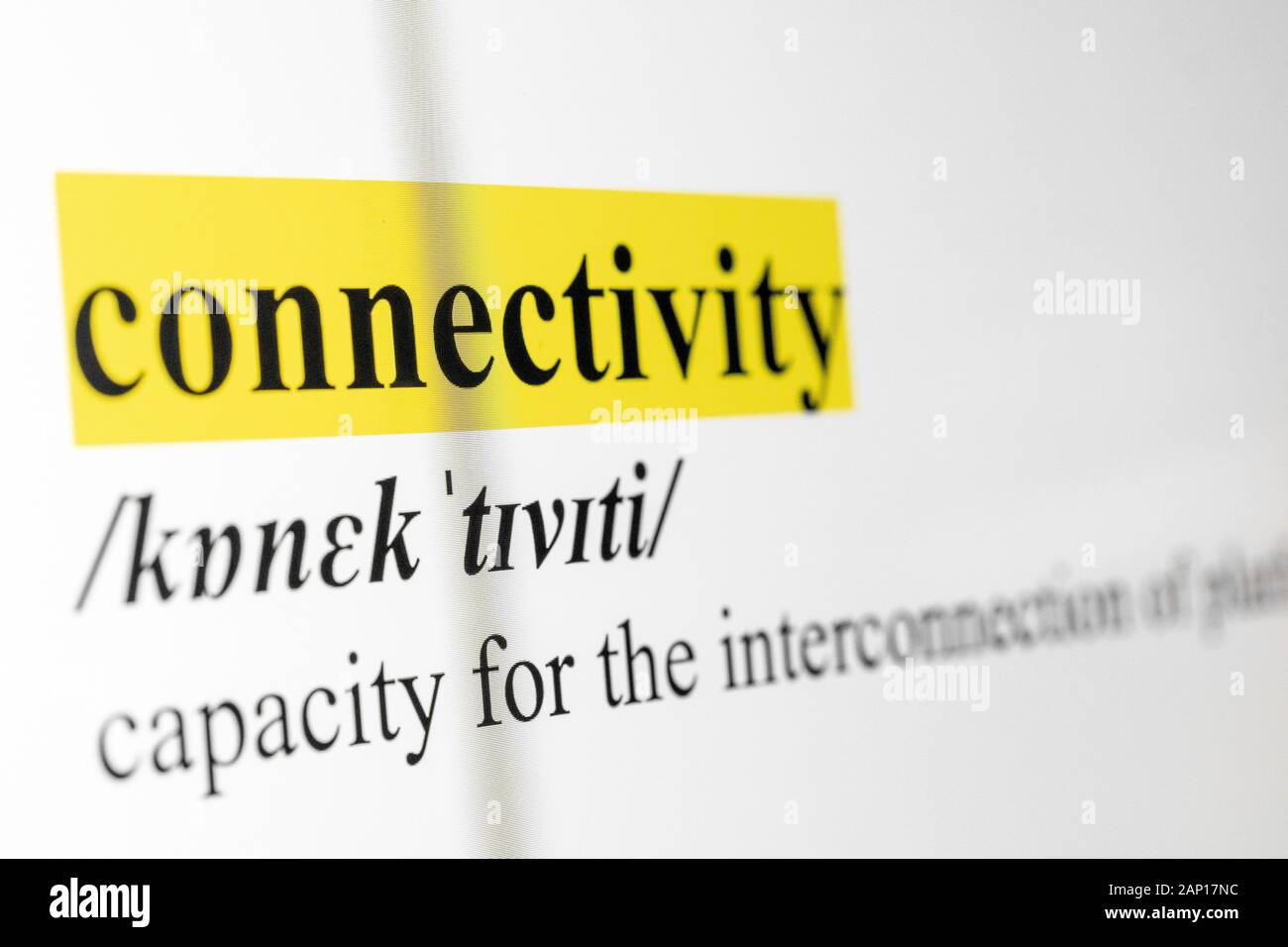 Highlighted text of "Connectivity" with description and phonetic ...