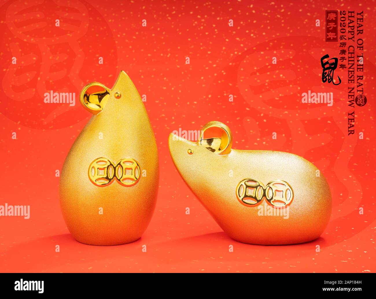 Tradition Chinese golden rat statue rat,2020 is year of the rat,Chinese ...