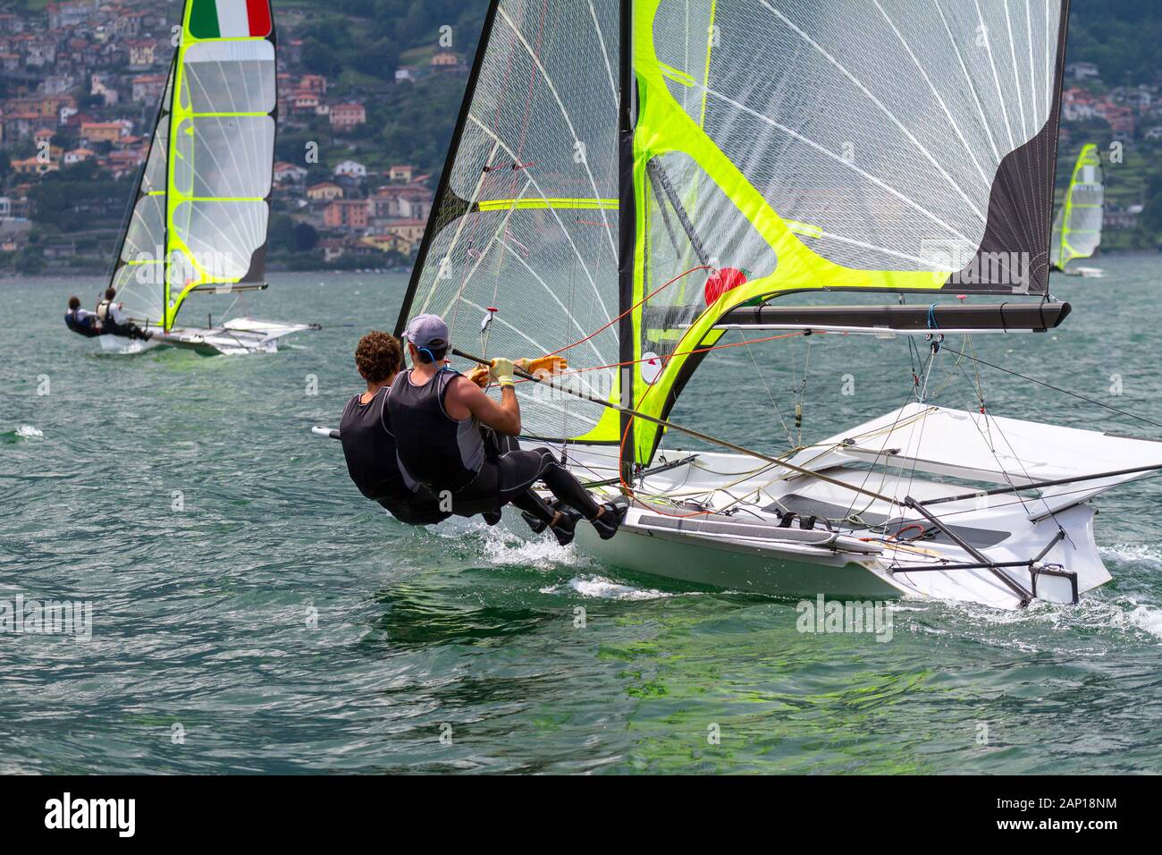 catamaran race on Como Lake Stock Photo - Alamy