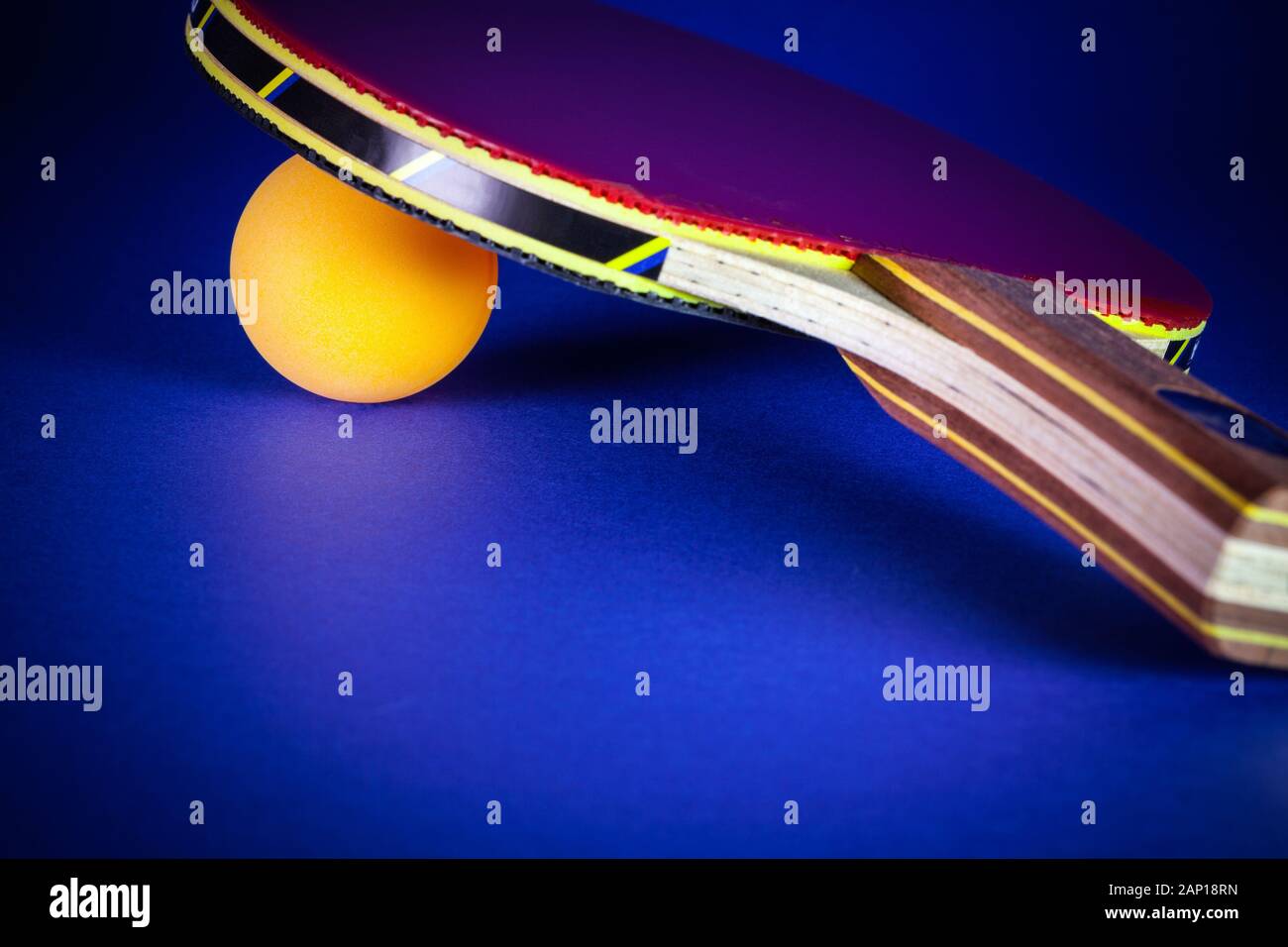 racket and table tennis ball Stock Photo - Alamy