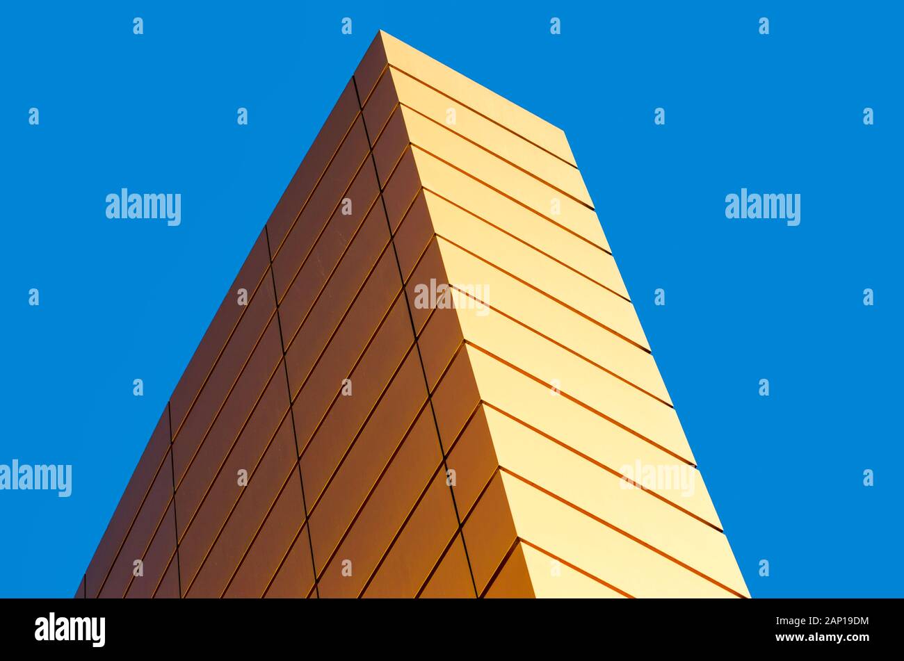 architectural abstract pattern fragment of a wall of a yellow modern ...