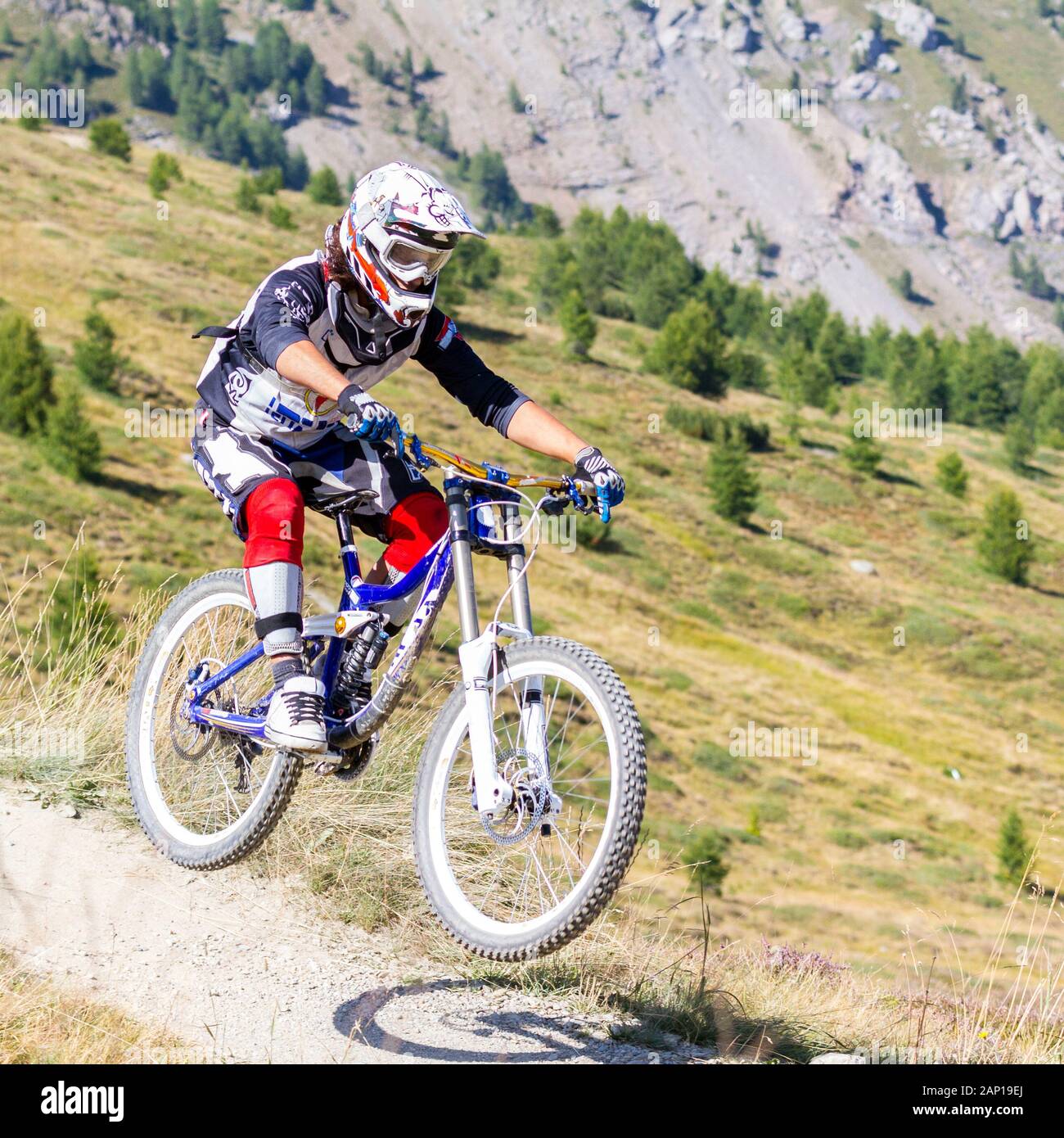 Mountain biking ramp jump hi-res stock photography and images - Alamy