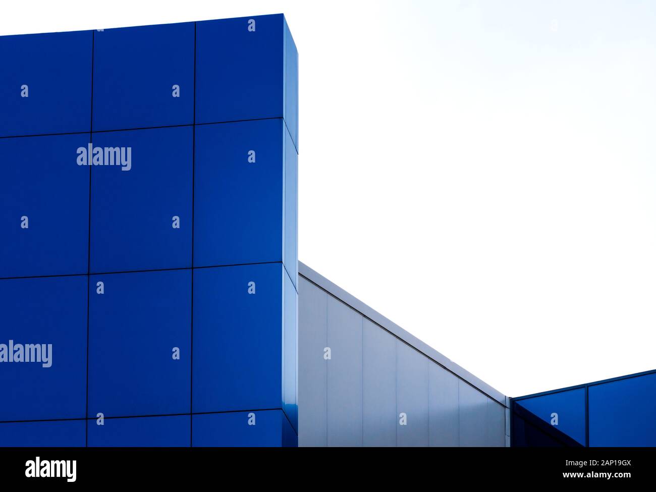 architectural abstract pattern fragment of a wall of blue modern ...