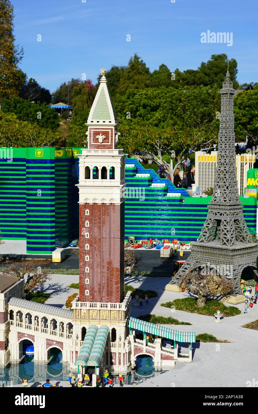 CARLSBAD, CA -4 JAN 2020- View of the city of Las Vegas, Nevada made of ...