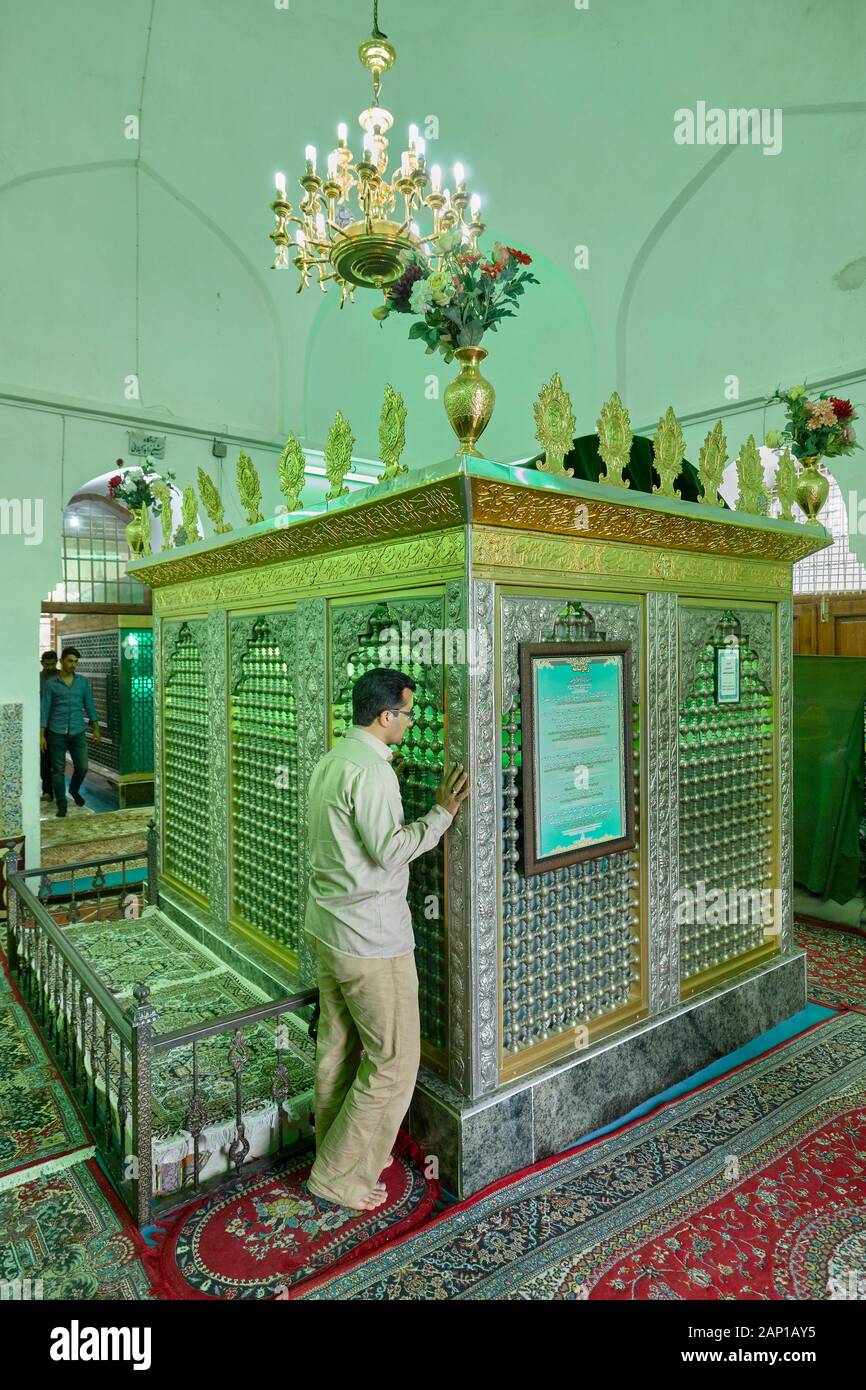 The mausoleum of Sheikh Sayed Gilani in the city of Lahijan in Iran on ...