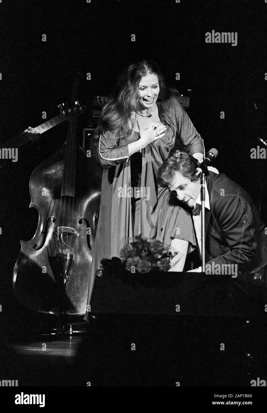 Johnny Cash, amerikanischer Country Sänger und Songschreiber, bei einem ...