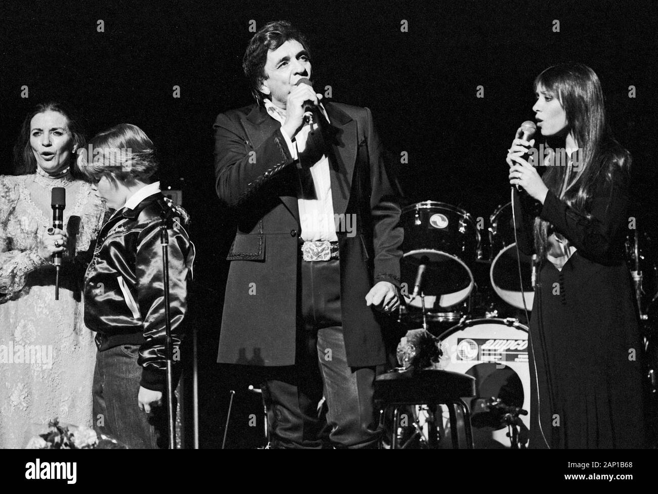 Johnny Cash, amerikanischer Country Sänger und Songschreiber, bei einem ...