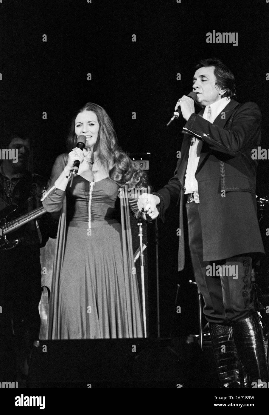 Johnny Cash, amerikanischer Country Sänger und Songschreiber, bei einem ...