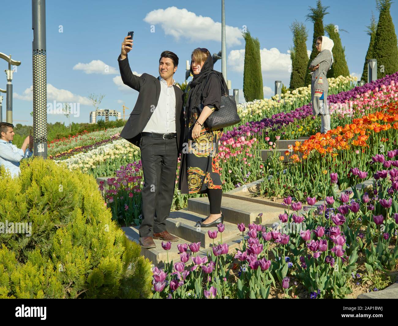 Street scene in the Iranian capital Tehran, taken on April 19, 2017 ...