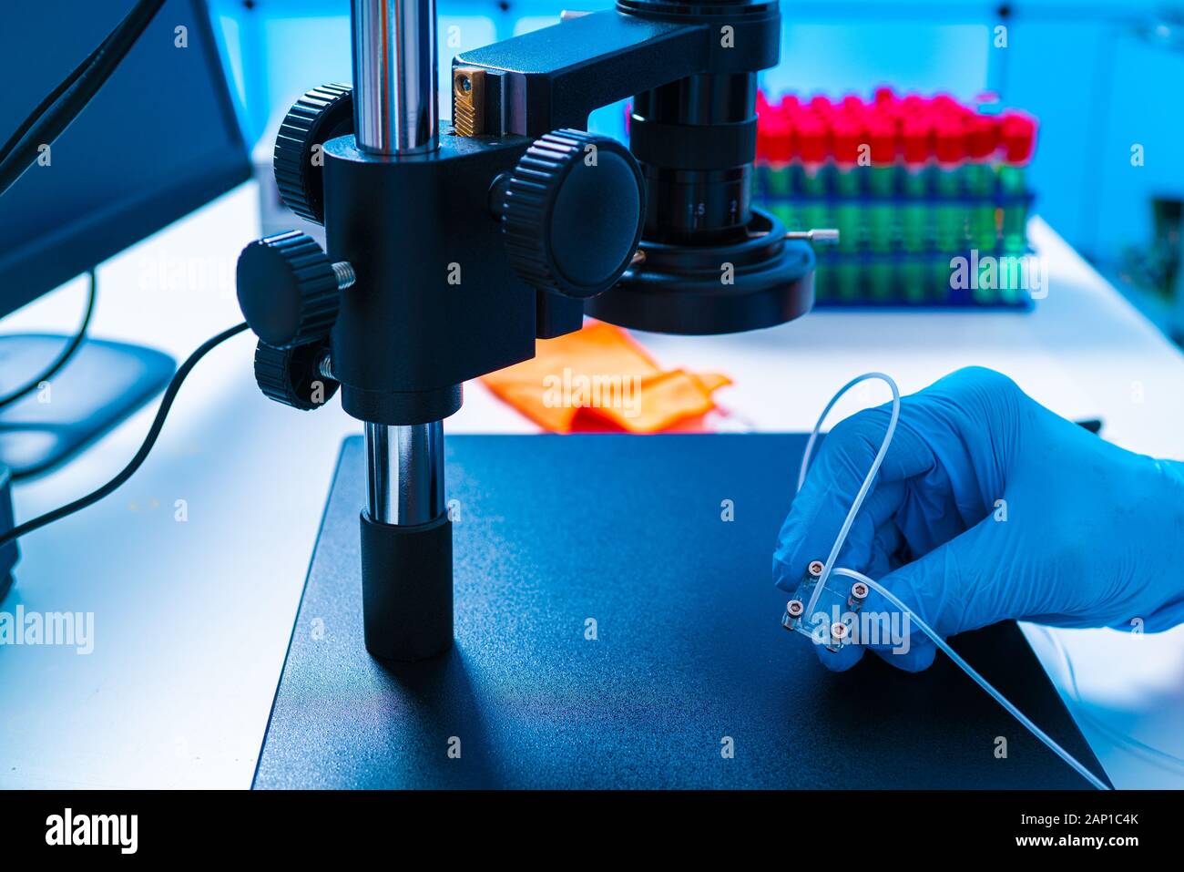 Design development Lab On Chip device in microfluidic lab Stock Photo ...