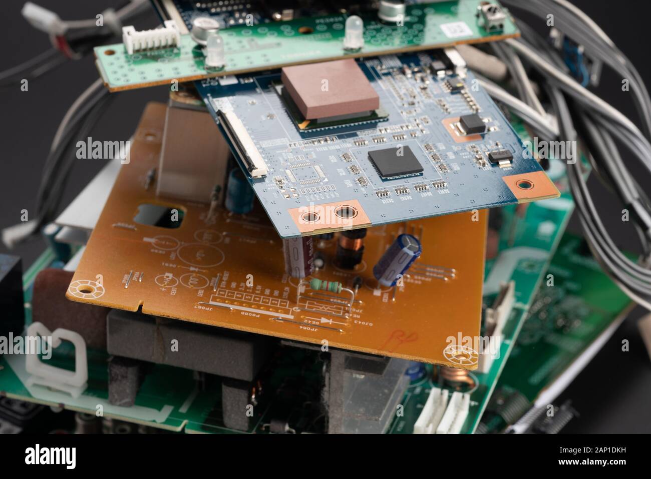 electronic PCB garbage as background from recycle industry and old ...