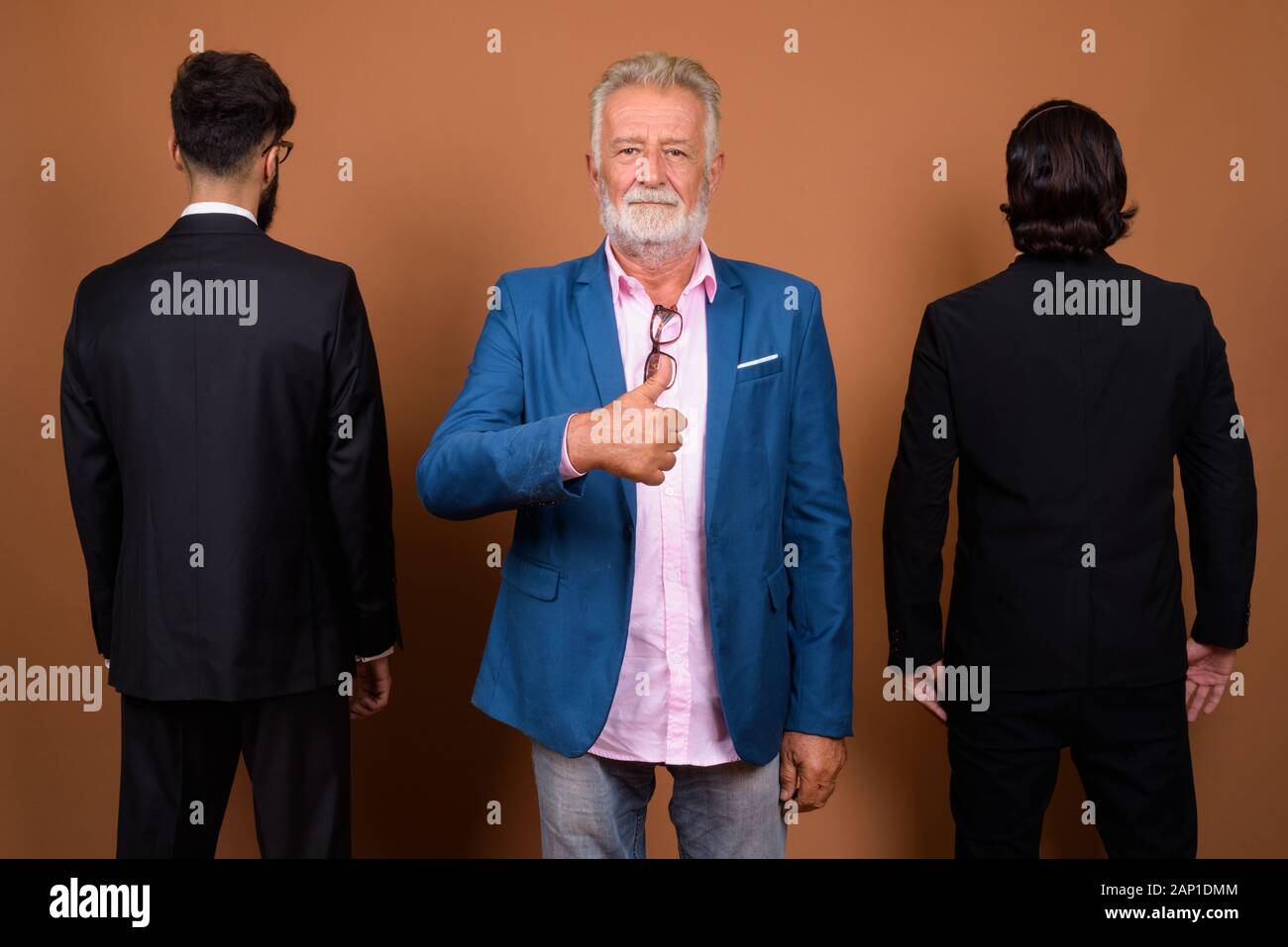 Rear view three old people hi-res stock photography and images - Alamy