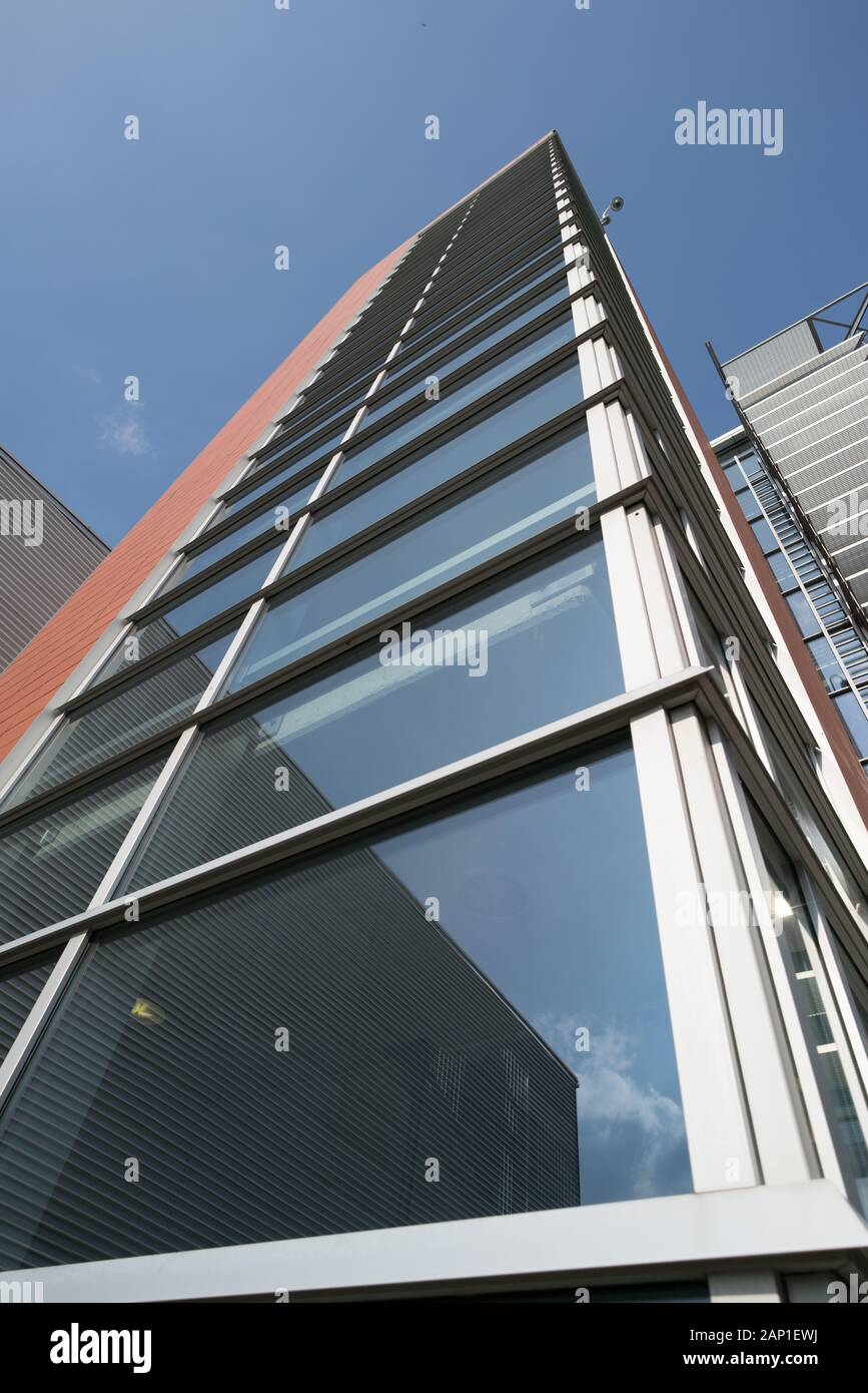 Bottom view of a skyscraper Stock Photo - Alamy